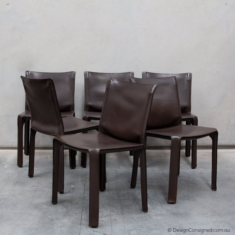 Cassina 412 cab chair by Mario Bellini x 6 - Design Consigned