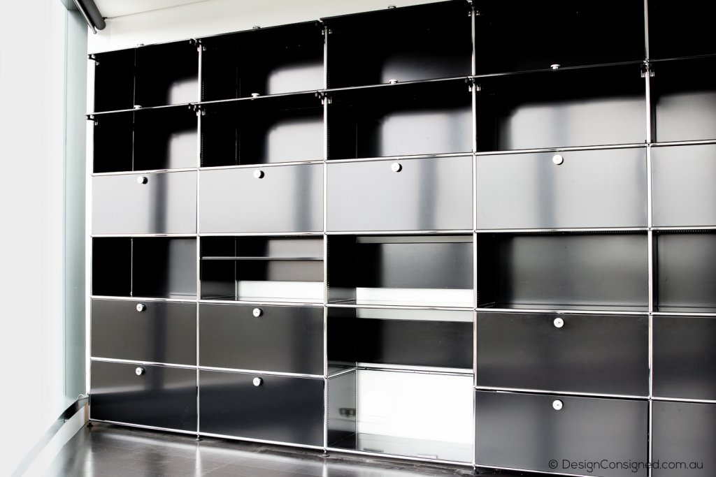 USM Shelving storage cabinet black - Design Consigned