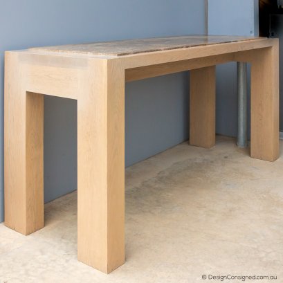 High bar table with marble top - Design Consigned