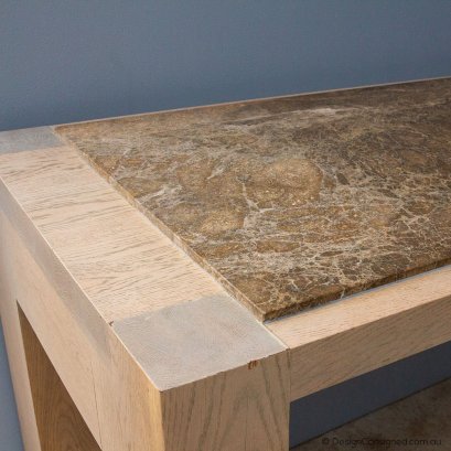 High bar table with marble top - Design Consigned