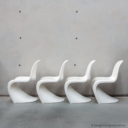 4 Authentic Vitra Verner Panton chairs - Design Consigned