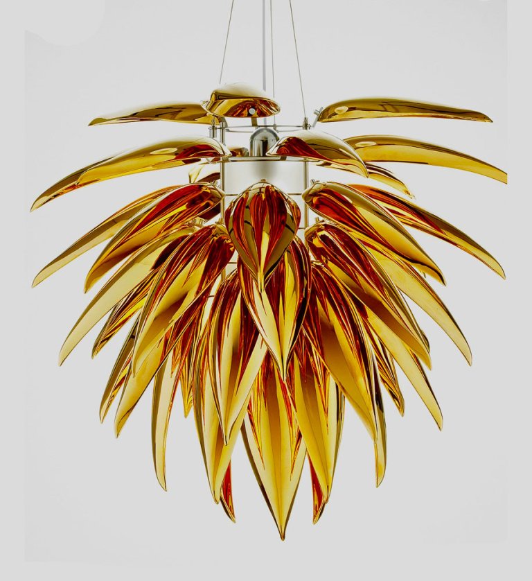 Aloe Blossom gold pendant light by Jeremy Cole Design – Design Consigned
